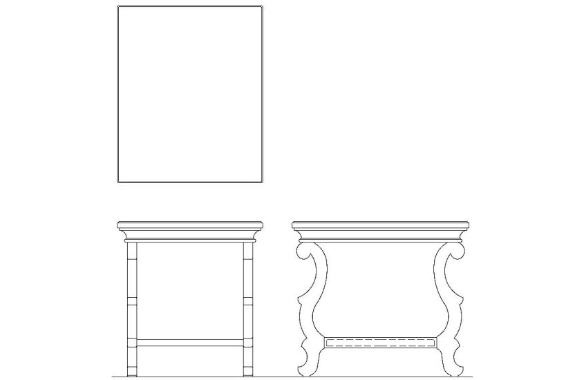 SCROLL LEG END TABLE - FOUNTAIN